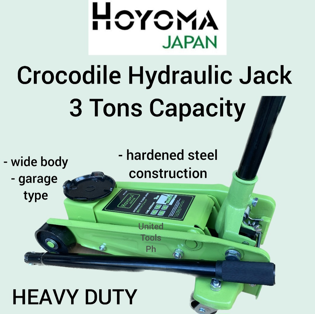 HOYOMA Japan Crocodile Hydraulic Jack 3 Tons Capacity Wide Body HEAVY ...