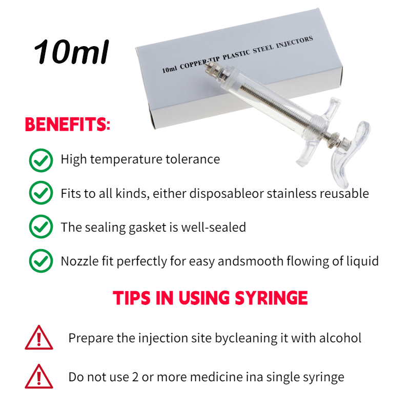 3 in 1 Pig kit 10ml Syringe injection for pig set Stainless steel ...