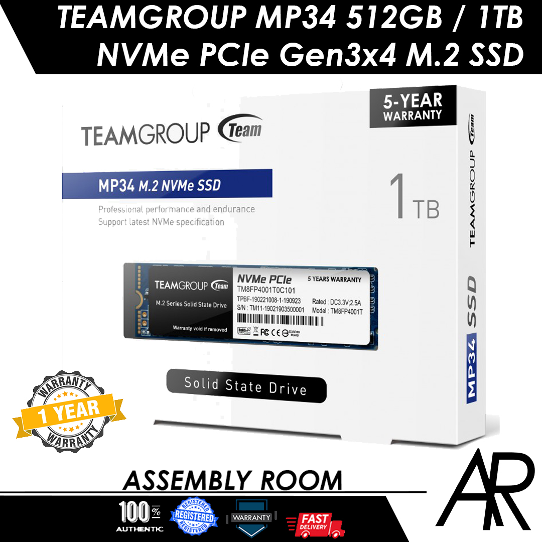TEAMGROUP Team MP34 256GB / 512GB / 1 TB NVMe SSD PCIe Gen3x4 M.2 2280 ...