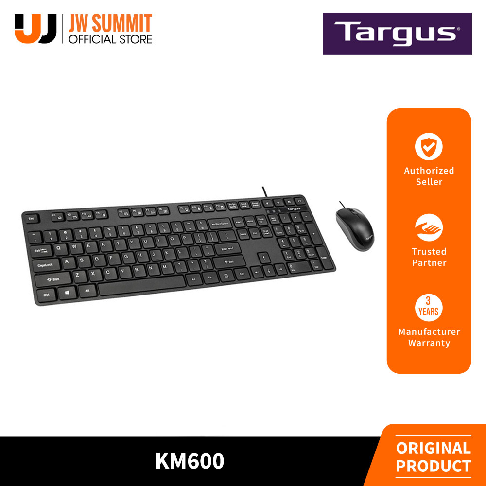 Targus KM600 Plug and Play Corporate USB Wired Keyboard & Mouse Combo - Black (AKM600AP-50 ...