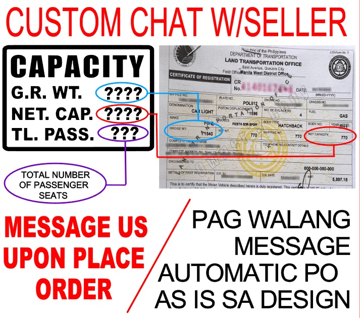 Hyundai H100 capacity sticker set NOT FOR HIRE / KEEP DISTANCE ...