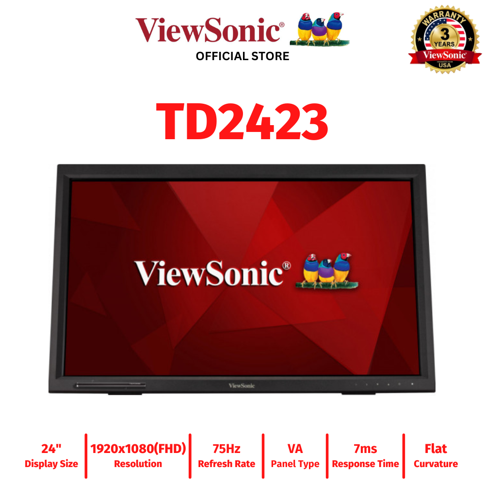 Viewsonic TD2423 - 24”, FHD(1920x1080), VA Technology, Flicker-Free, IR ...