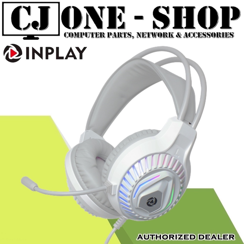 INPLAY H20 Gaming Headset RGB Light Noise Cancellation Wired Headphone ...
