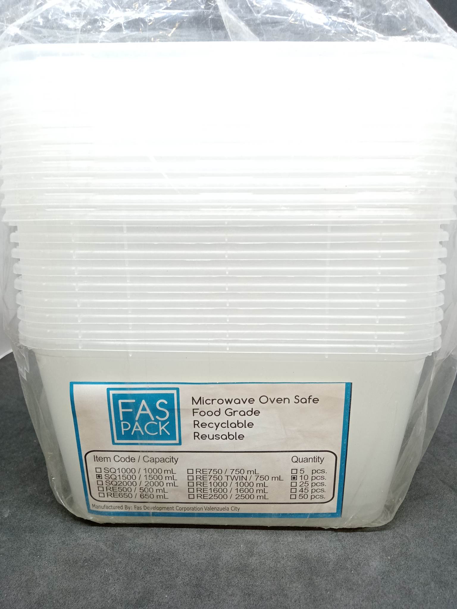 MICROWAVABLE | SQUARE 1500ML | 10PCS PER PACK | Lazada PH