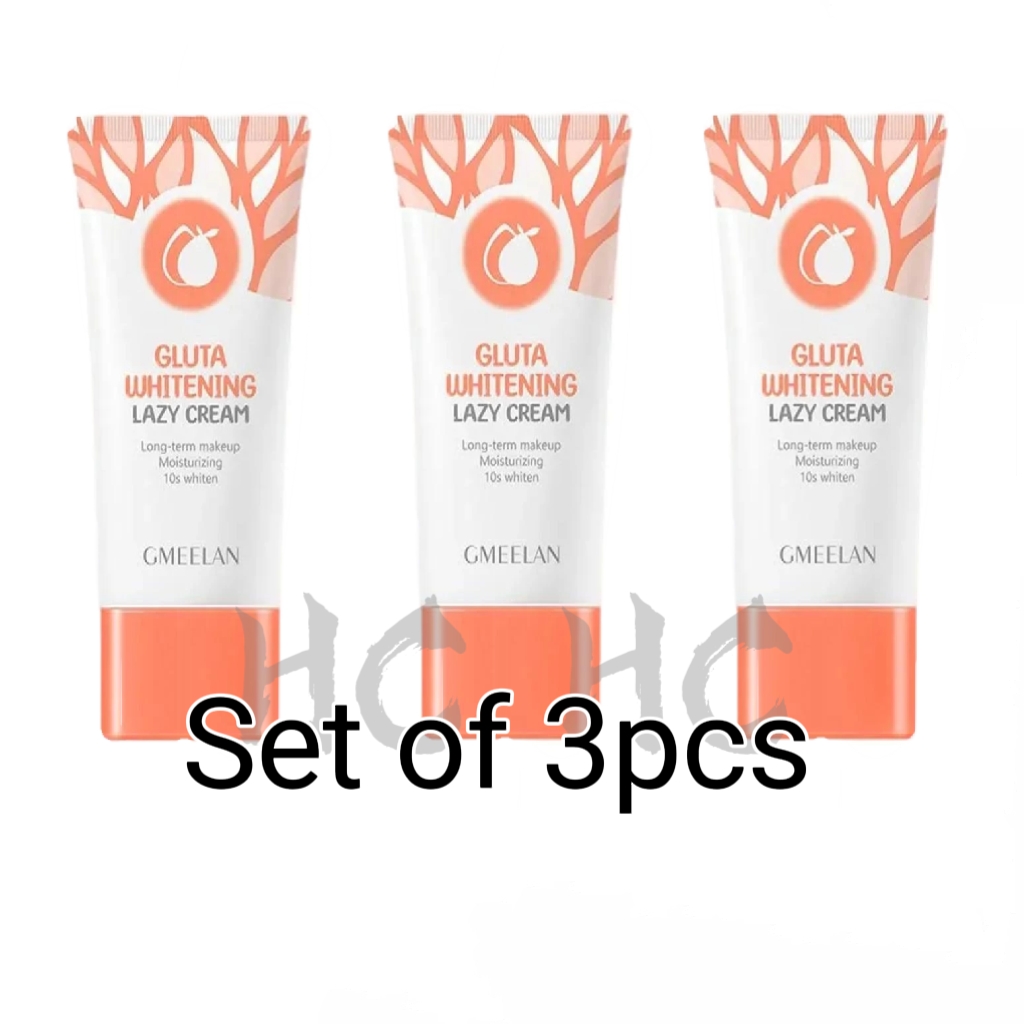 ZE【Set of 3pcs】GMEELAN Lazy Cream Glutathione Whitening Cream Facial ...