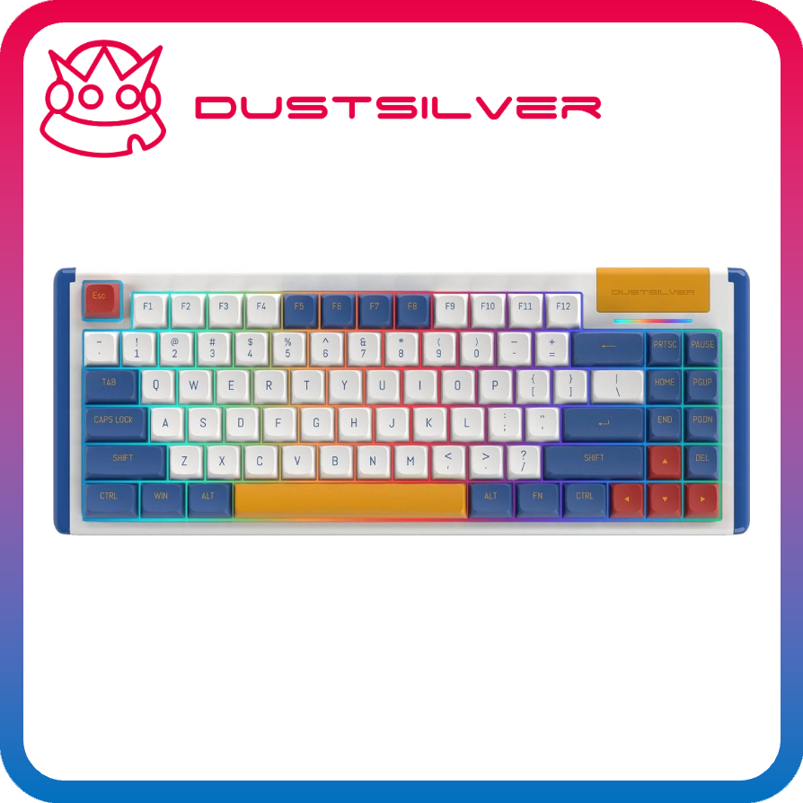 Dustsilver D84 75% Robot Taisen White Gateron Switch Hotswap RGB ...
