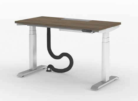 Haworth Hat Table with Motorized Leg Walnut/Silver/Silver SYELFS1206 ...