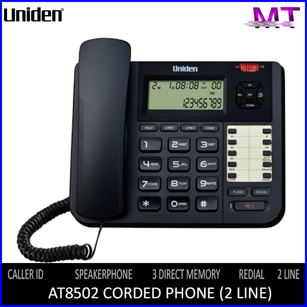 Uniden AT8502 Corded Telephone 2 lines (Speakerphone, CallerID, 2-lines, ETC) | Lazada PH