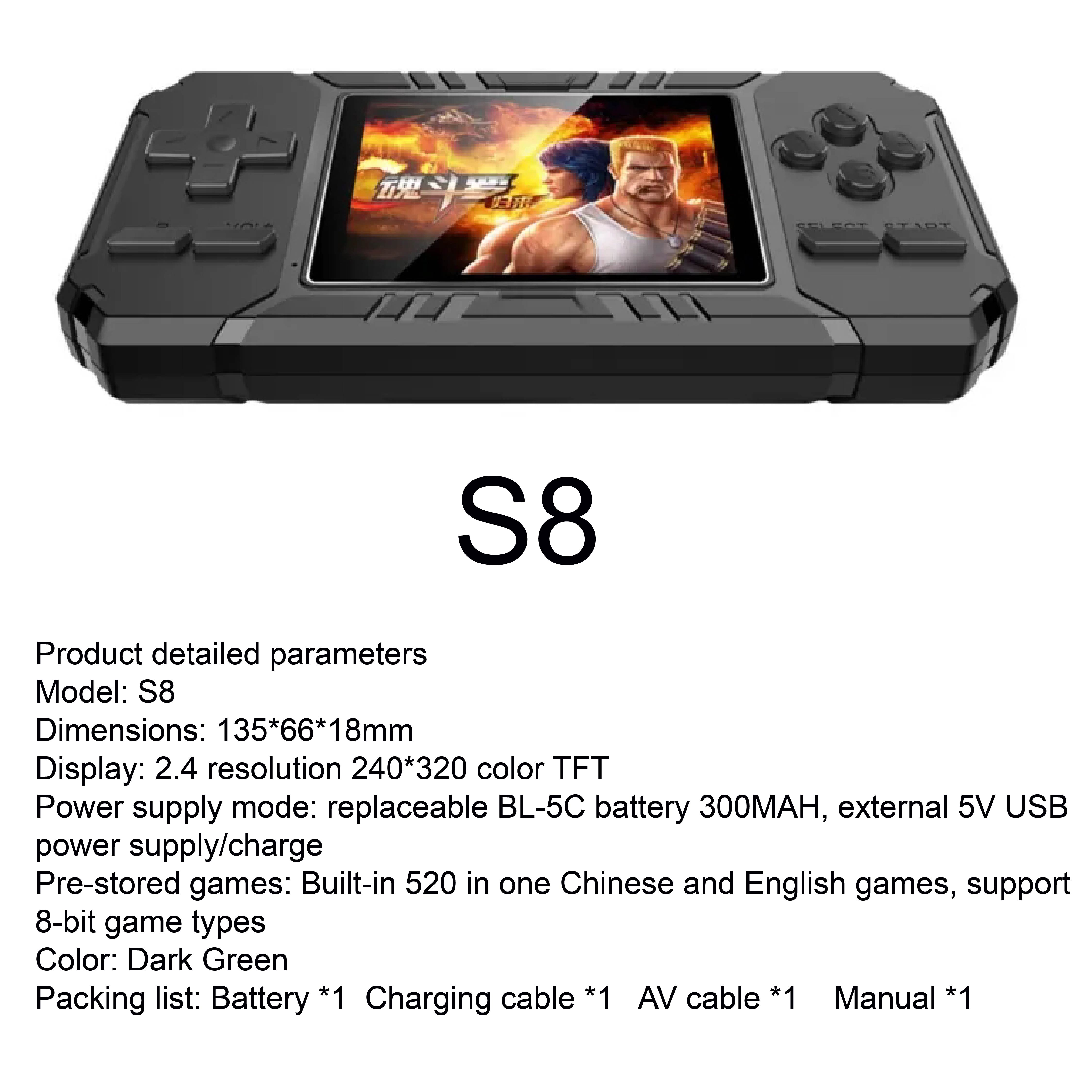 VINOVO Original S8 2 Players Portable 3 Inch Retro Mini Pocket Game Machine 520 In 1 Gameboy ...