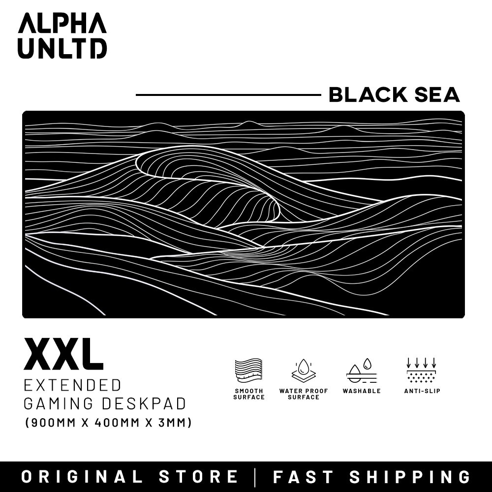 Alpha Unltd Gaming Mousepad XXL | Black Sea | Standard ( Speed-control ...