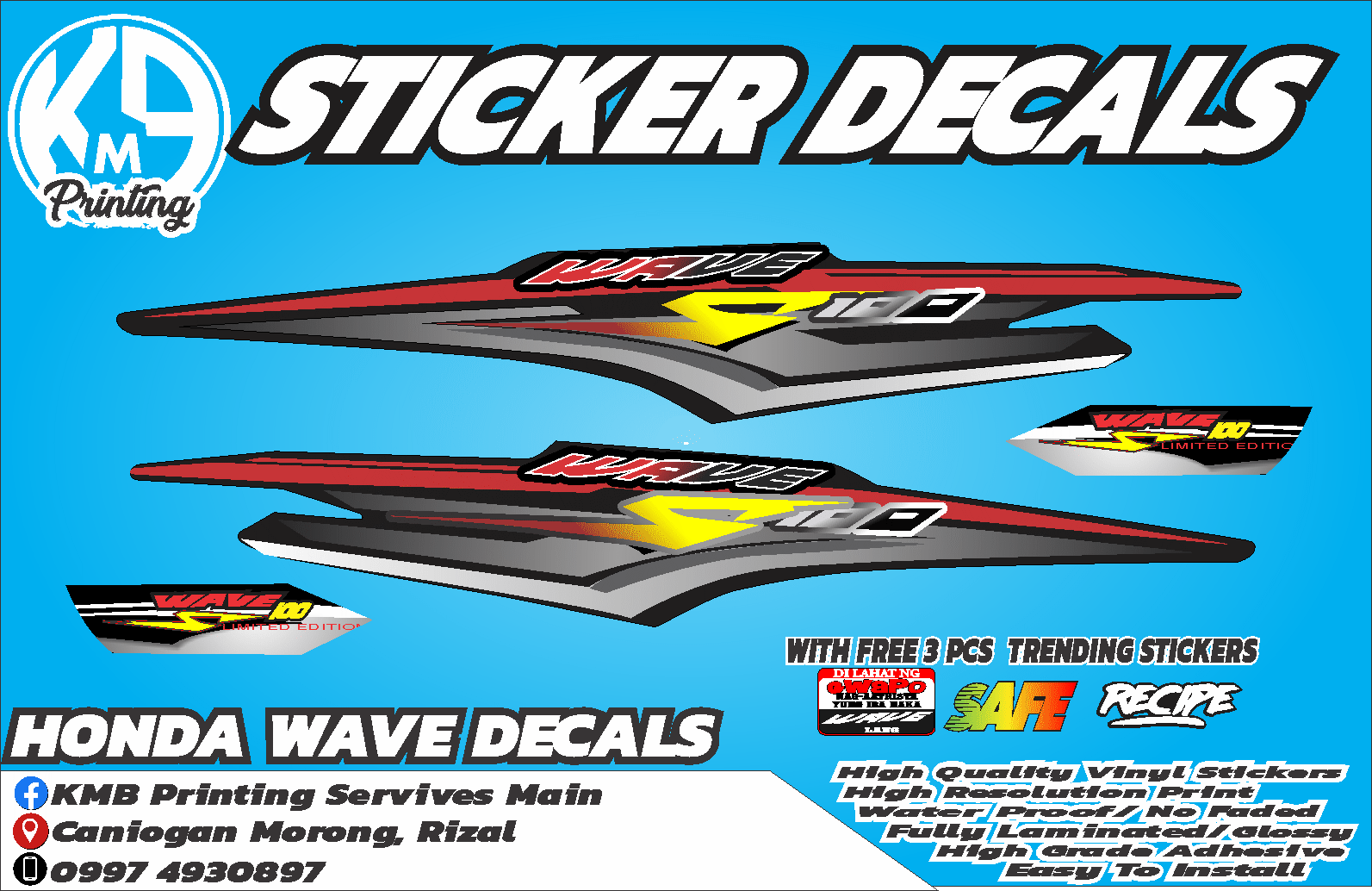 Honda Wave S 100 Sticker Decals | Lazada PH