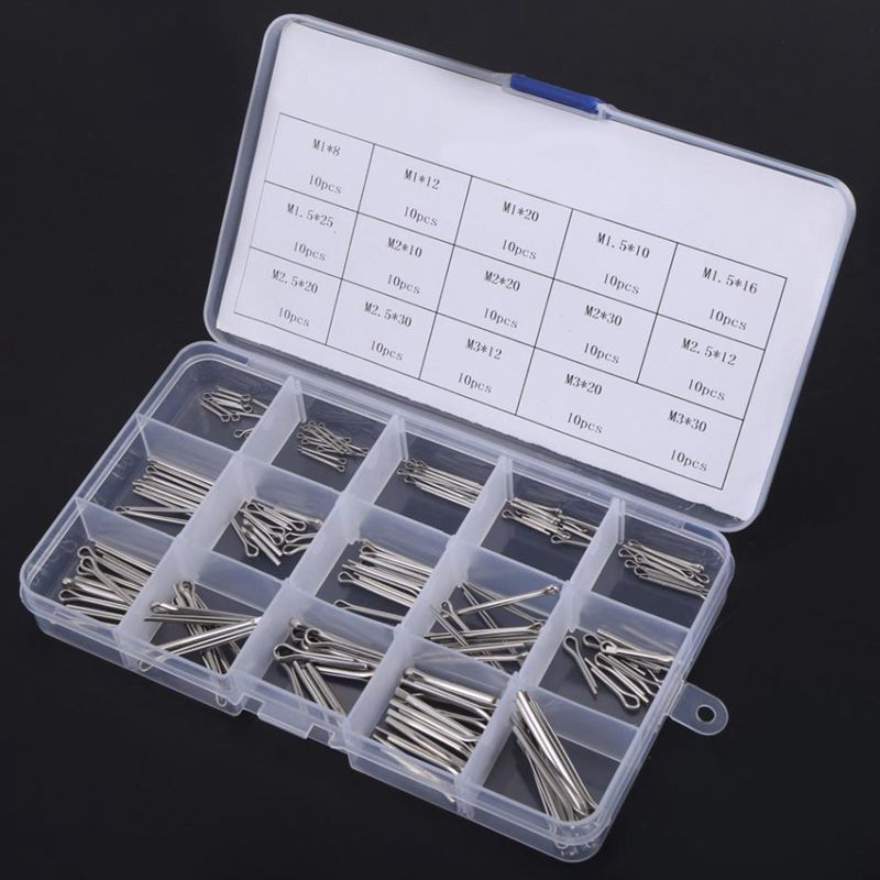 150Pcs Split Cotter Pins Kit Set W/ Box Stainless Steel Assortment ...
