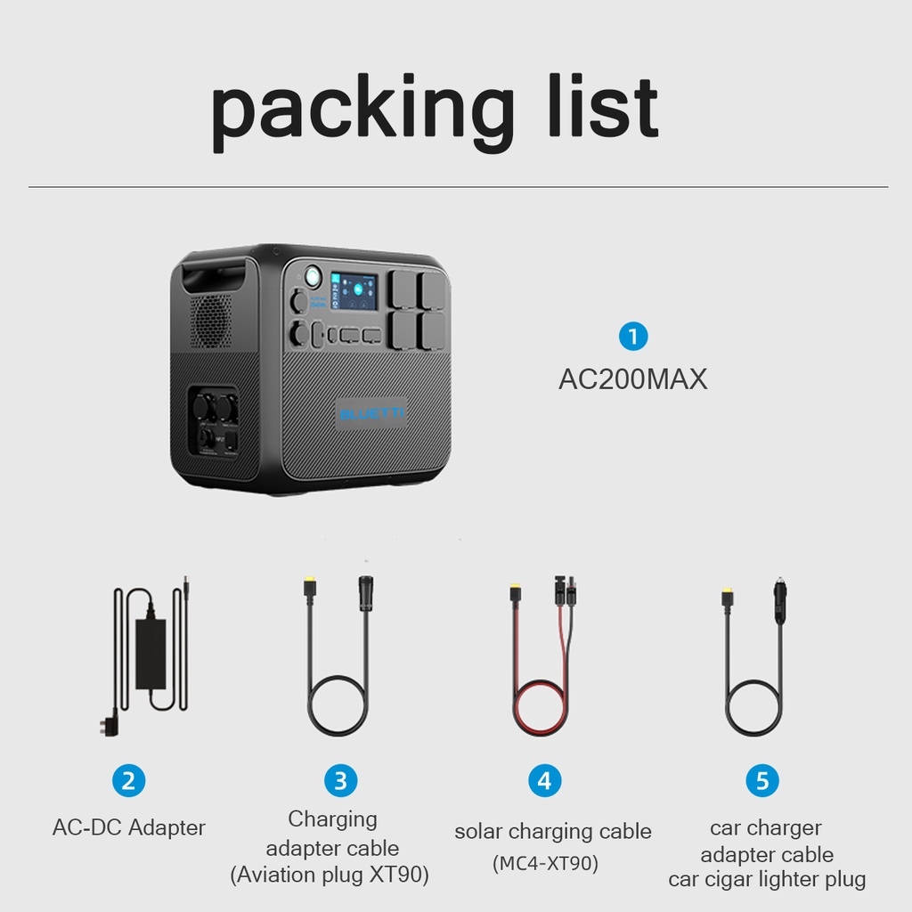 Bluetti Ac200Max 2200W/2048Wh/640000Mah Universal Power Station 220V ...