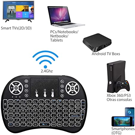 Portable Mini Wireless Keyboard with Touchpad Mouse, Upgraded Multi ...