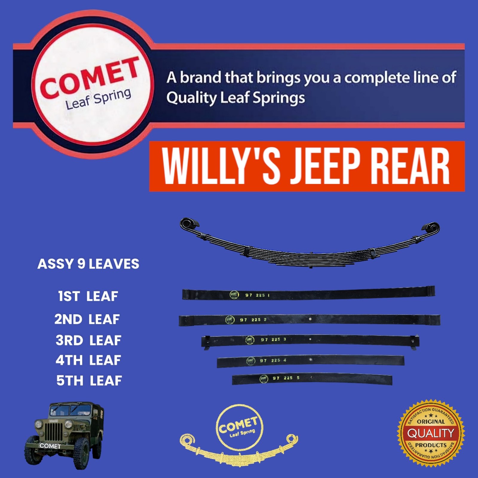 Leaf Spring for Willy's Jeep Rear 9 Leaves (Molye) | Lazada PH