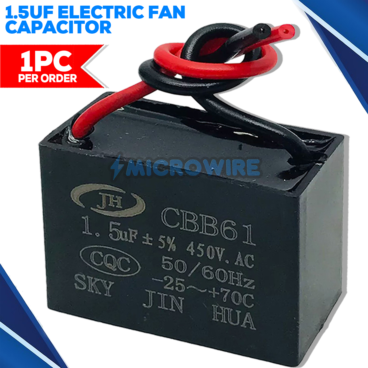 Electric Fan CapaElectric Fan Capacitor (1.5UF | 1.7UF | 2.0UF)citor (1 ...
