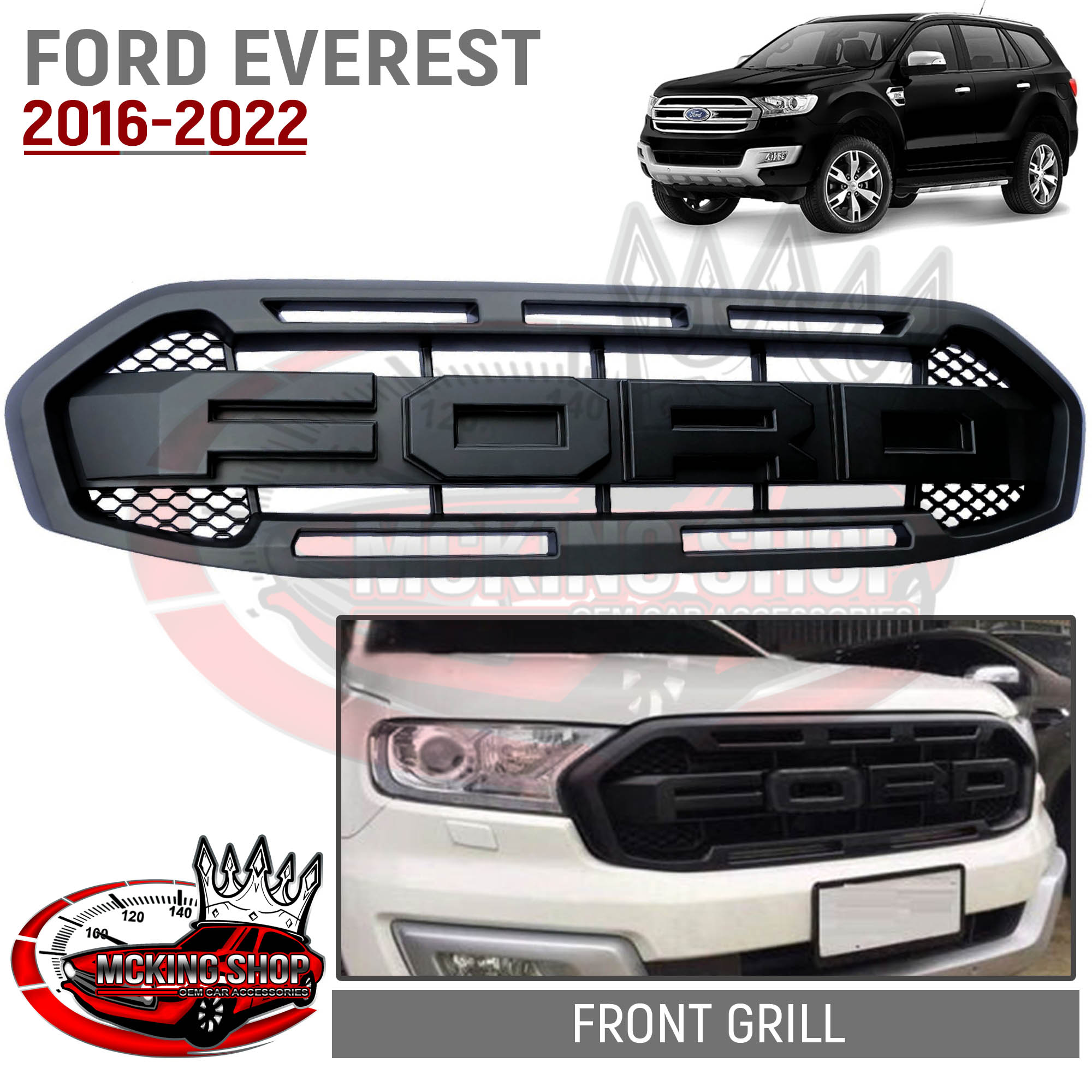 Ford Everest 2018-2022 Front Grill Raptor Grill Style with (Back FORD ...