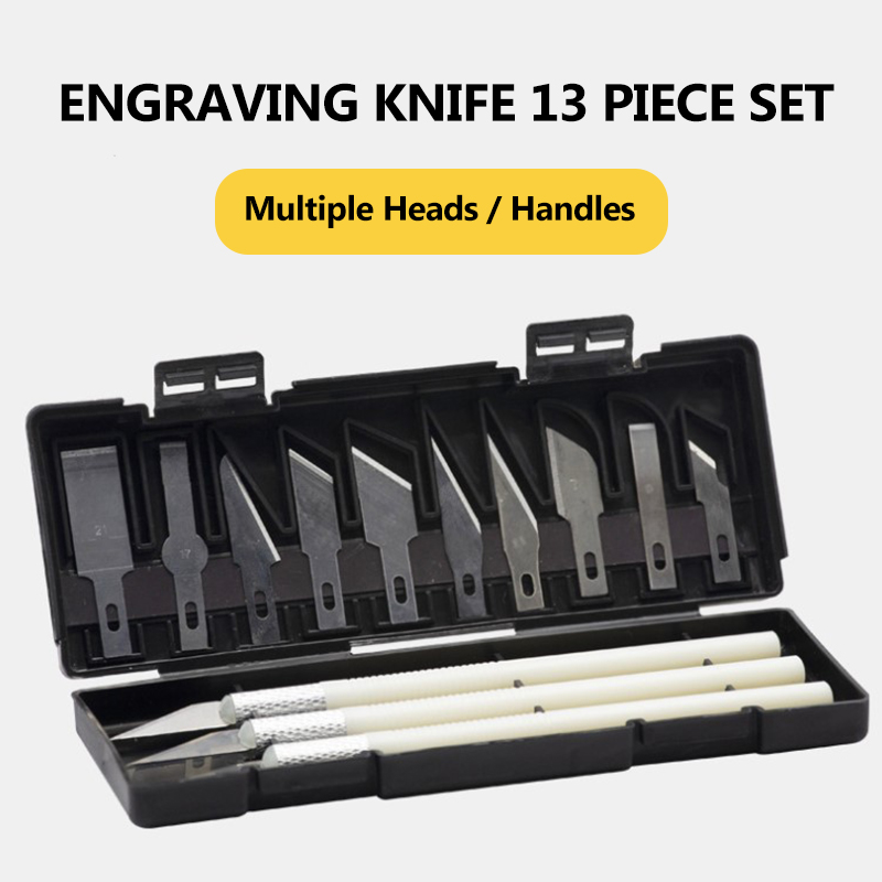 13 pc Metal Carving paper-cut Film Knife Hand-made Cutter Carve Chisel ...