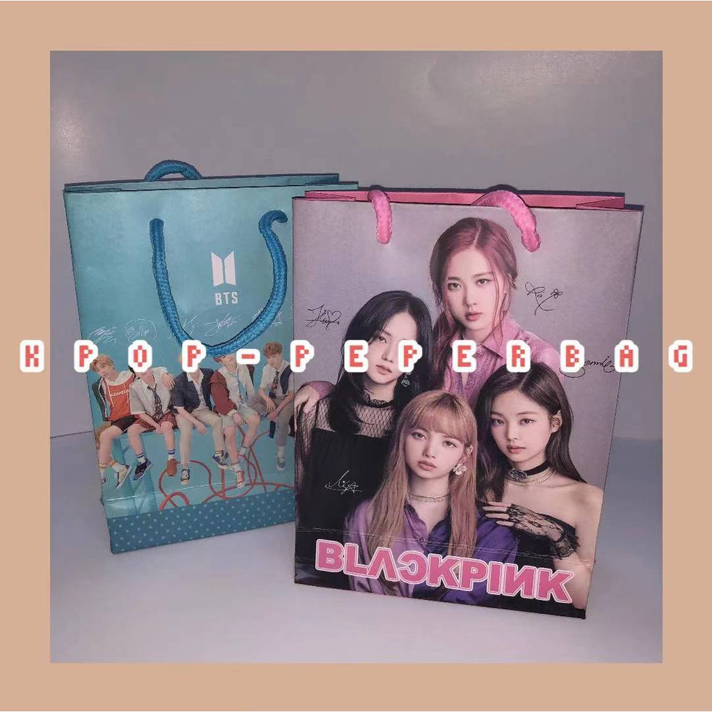 KPOP BTS BLACKPINK PAPER BAG GIFT WRAPPER BAG 15*20cm | Lazada PH