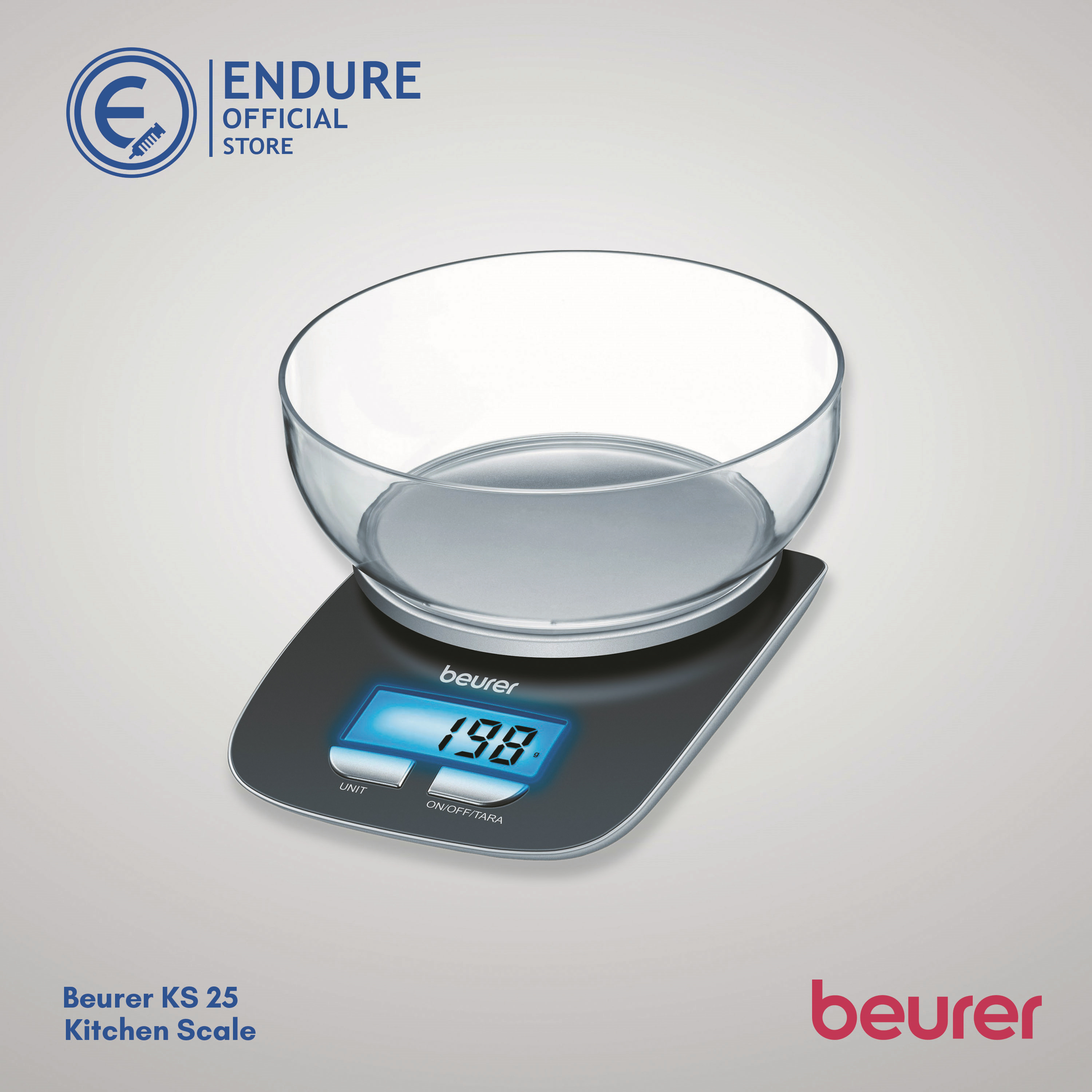Beurer KS 25 Kitchen Scale- Digital kitchen scale with removable bowl ...