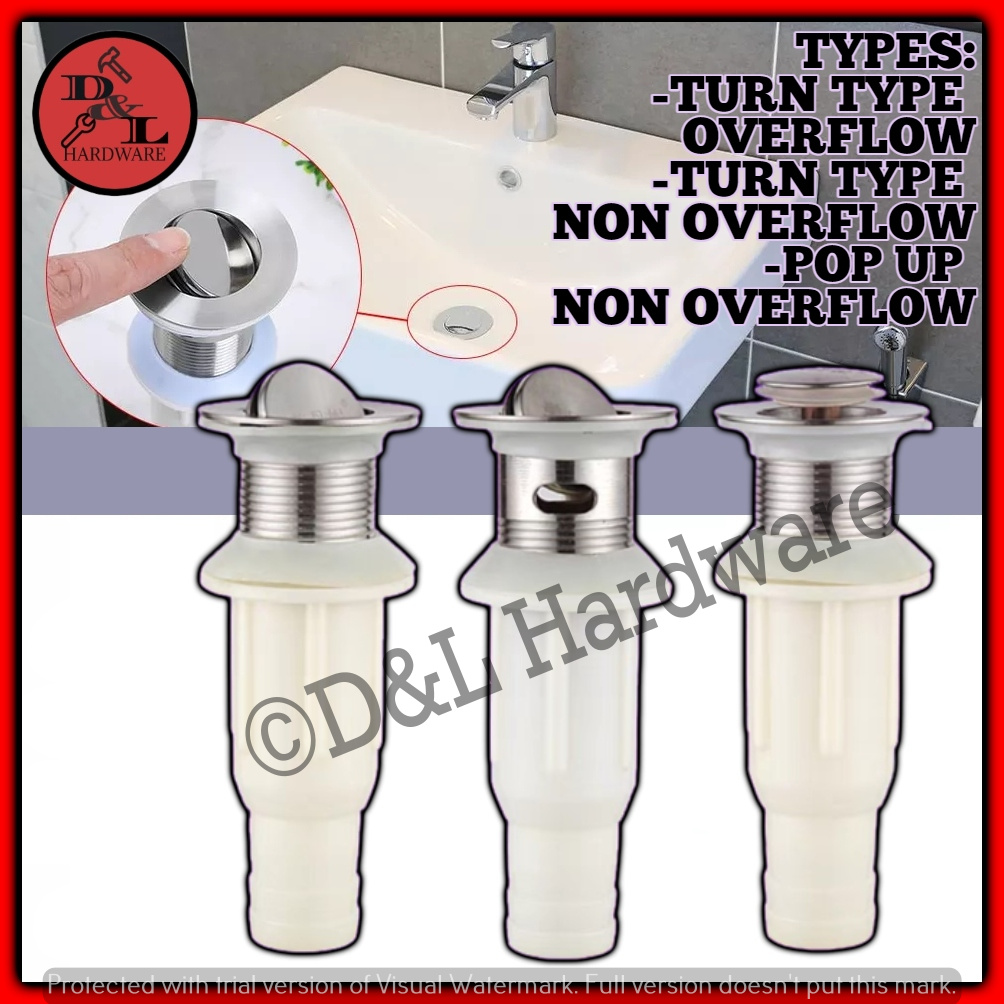 D-9002 1PCS Short Stainless PVC Flap Washbasin Basin Sink Drain with ...