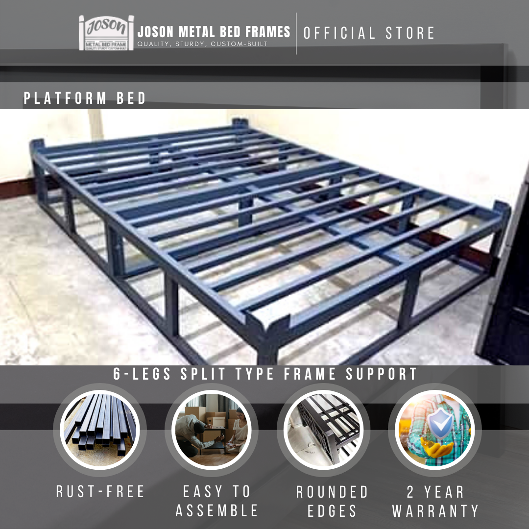 Joson Metal Bed Frame PLATFORM BOX TYPE Bar Premium Heavy Duty Metal ...