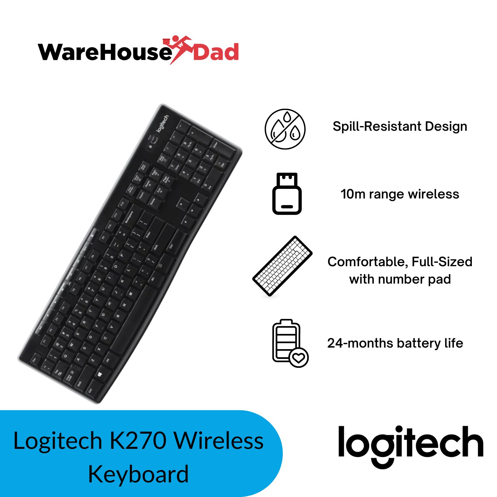 Logitech K270 Full-size Wireless Keyboard | Lazada PH