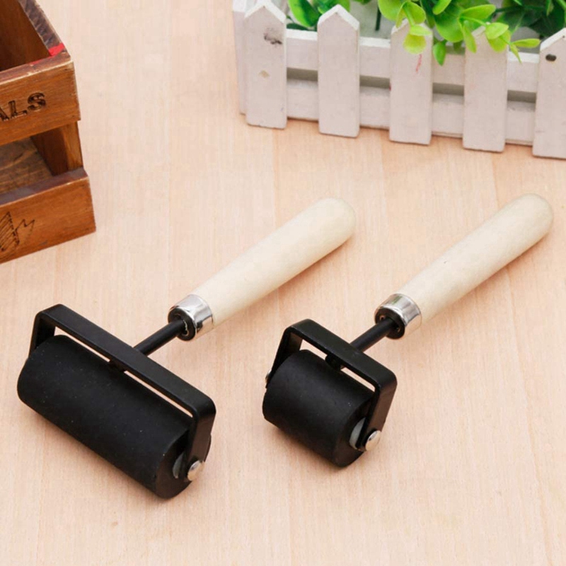 1.5 Inch and 3 Inch Hard Rubber Roller Heavy Steel Frame Craft Tools 2 ...