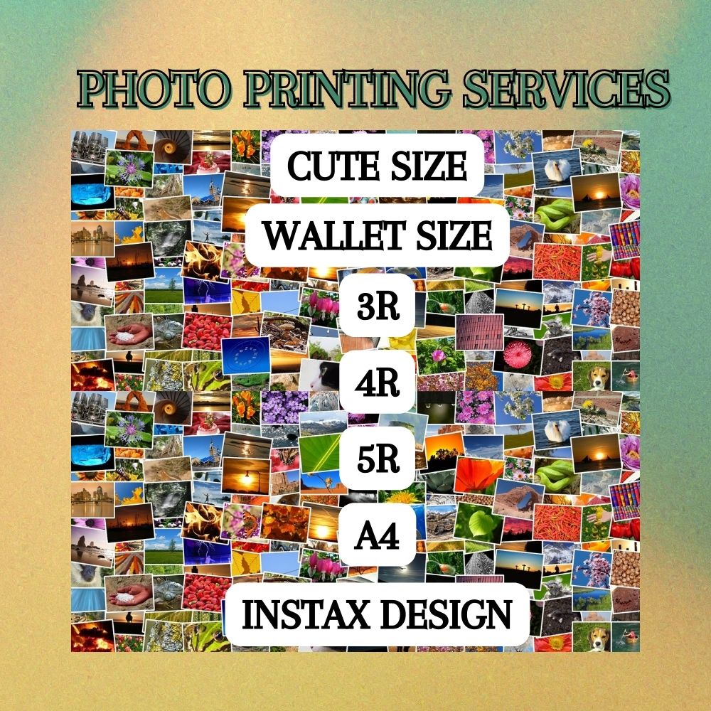 Photo printing services A4, 5r, 4r, 3r, cute size, wallet size and mini ...