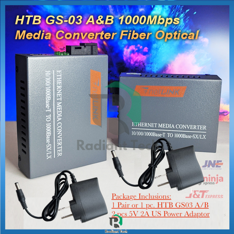 Media Converter Gigabit HTB-GS-03 A/B 1000Mbps Single Mode Fiber ...