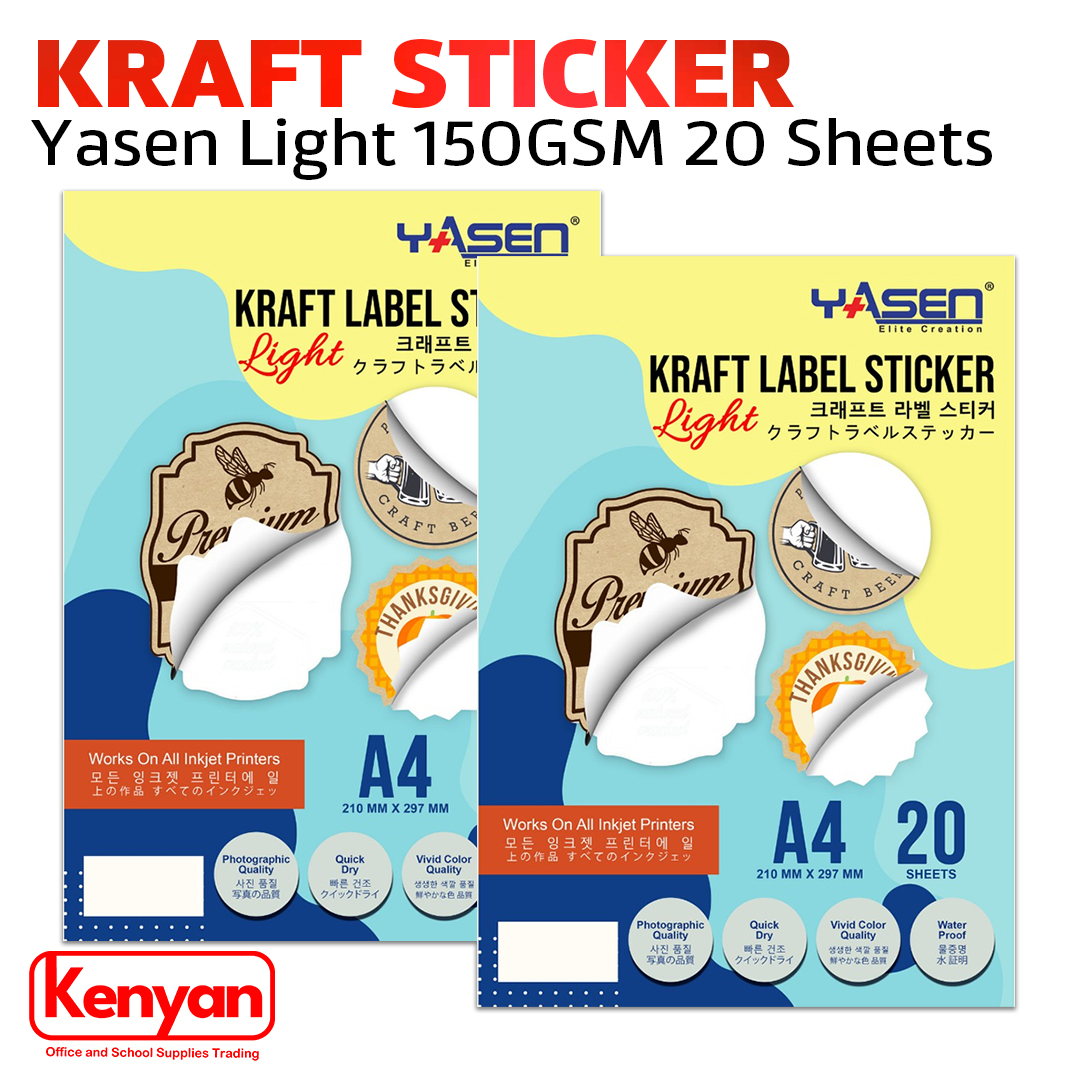 Yasen Kraft Label Printable Sticker Paper Waterproof for Personalized ...
