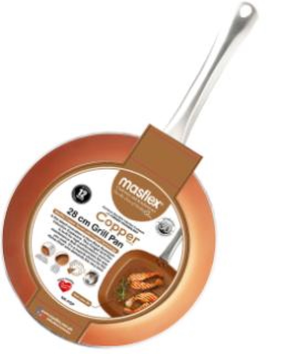 Masflex Copper Forged Frypan 30cm with Stainless Handle 30 x 9.7 x 30cm ...