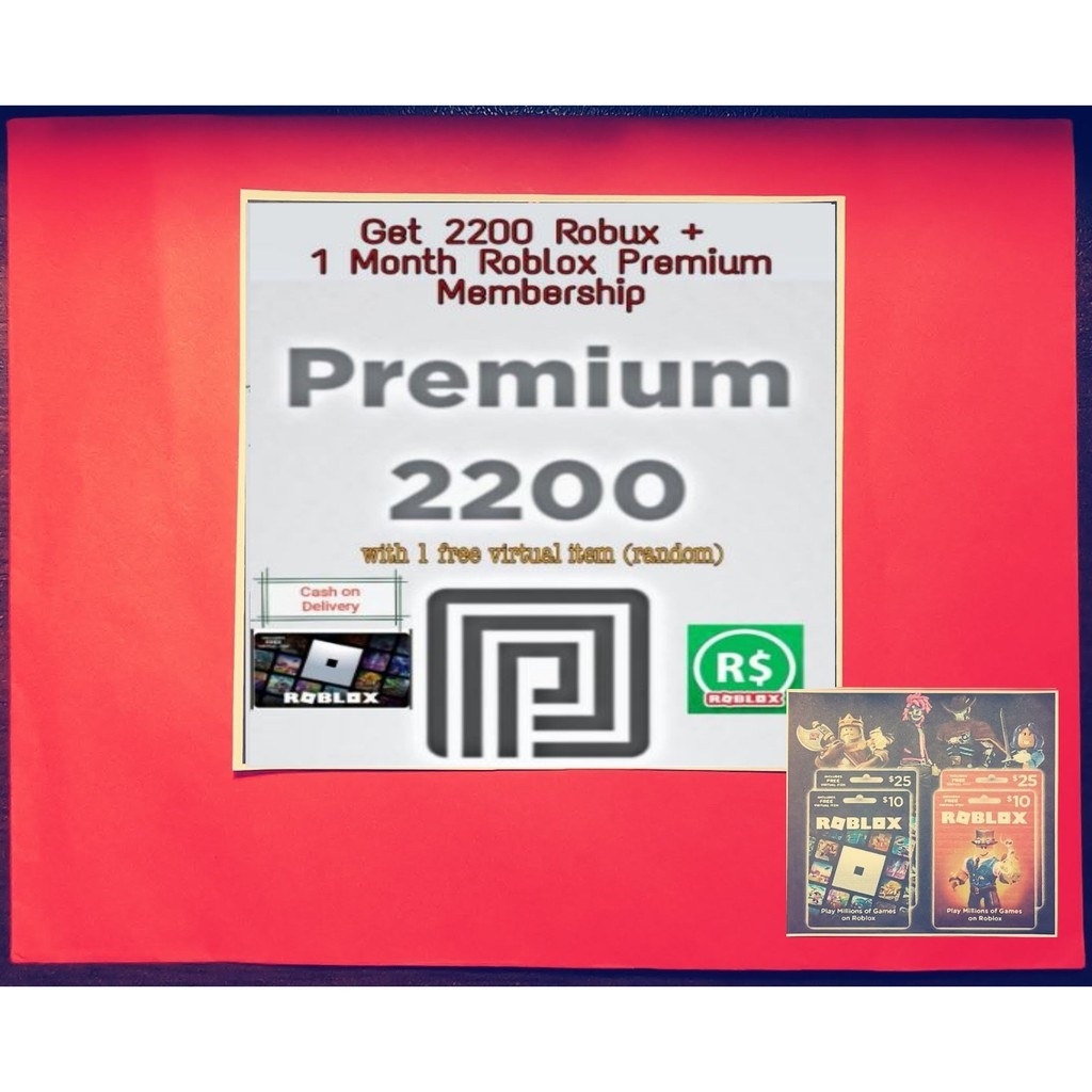 Robux 1000 or 2600 + Roblox Premium Card (COD) | Lazada PH