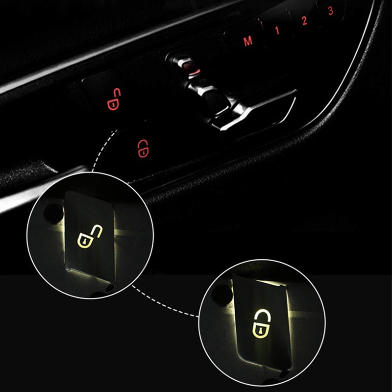 12Pcs Car Door Seat Memory Lock Buttons Covers Stickers for Mercedes ...