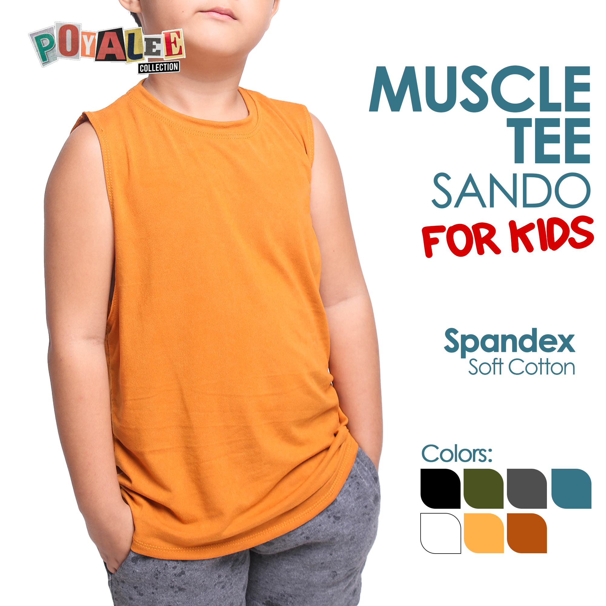Kids Muscle Tees | Sando for Kids | Plain Summer Sandos | Fits 7-12 ...