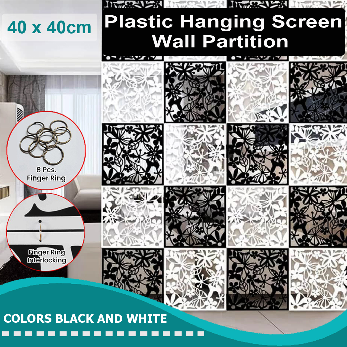 Harper's Collections - 1 Pc. Plastic Hanging Screen Wall Partition ...