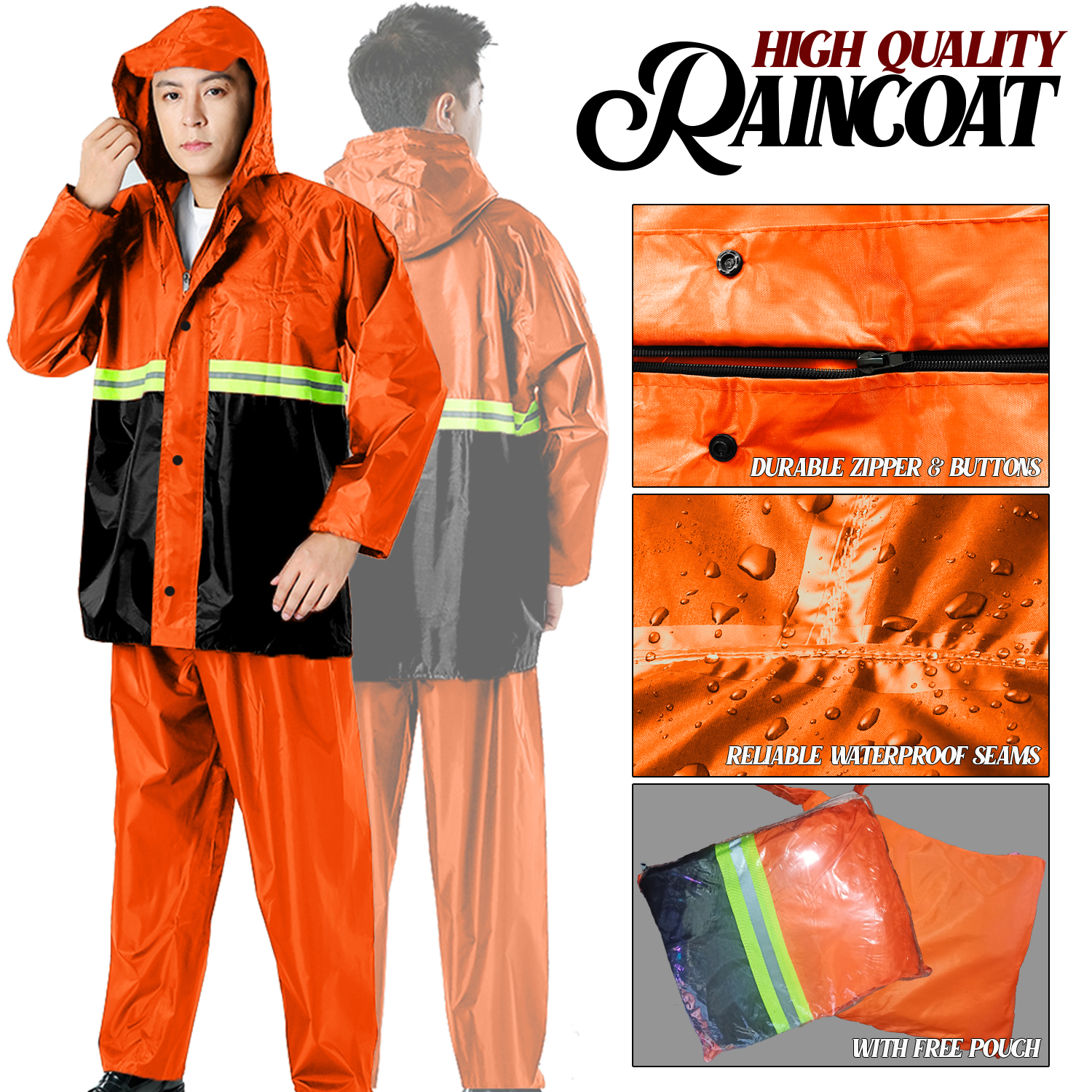 HIGH QUALITY RAINCOAT, KAPOTE, VULCANIZED STITCHES WITH BAG (MAKAPAL ...