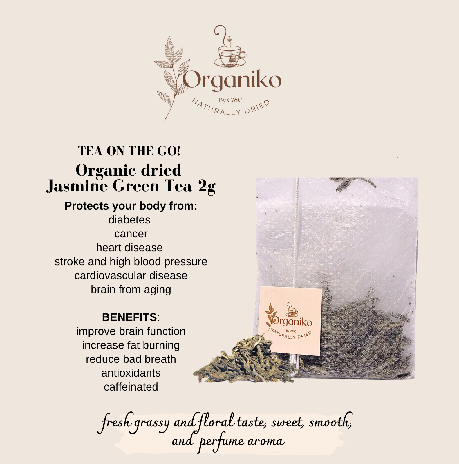 Tea On The Go 2g Green tea, Chamomile tea, Oolong tea, Lavender tea ...