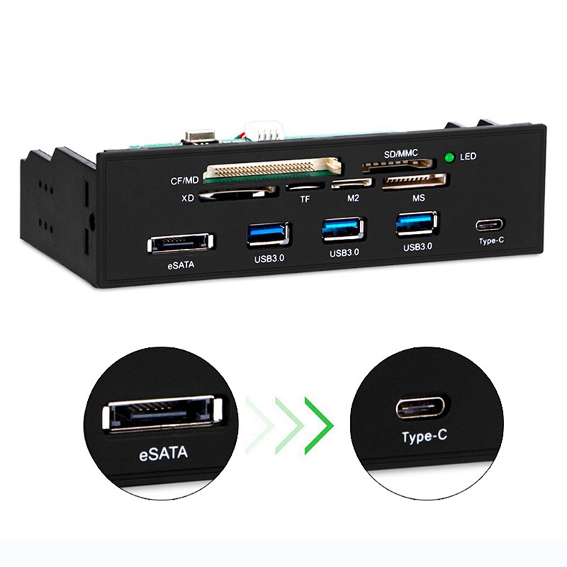 5.25inch PC Computer Front Panel USB 2.0 Card Reader with 3 Ports USB3 ...