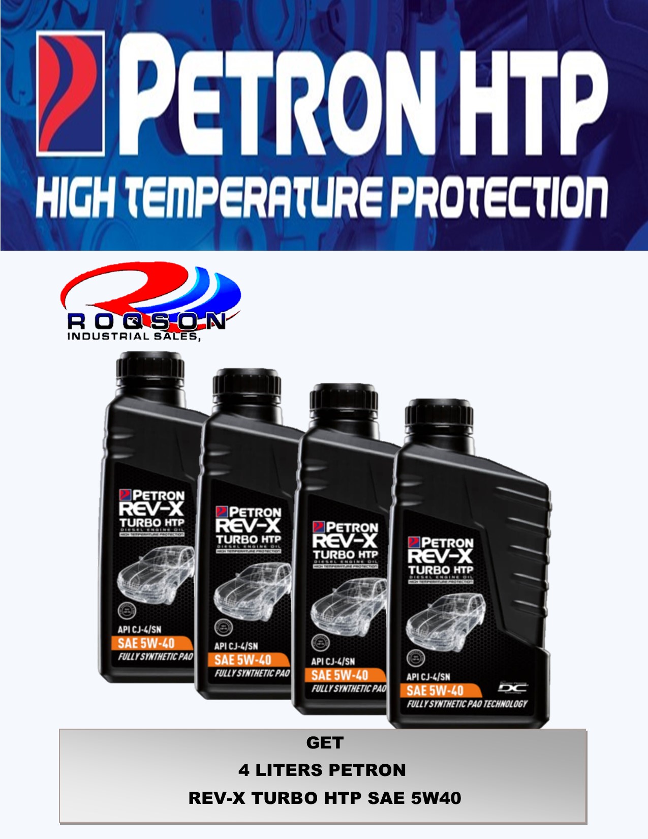 PETRON REV-X TURBO HTP 5W-40 (4 Liters) | Lazada PH