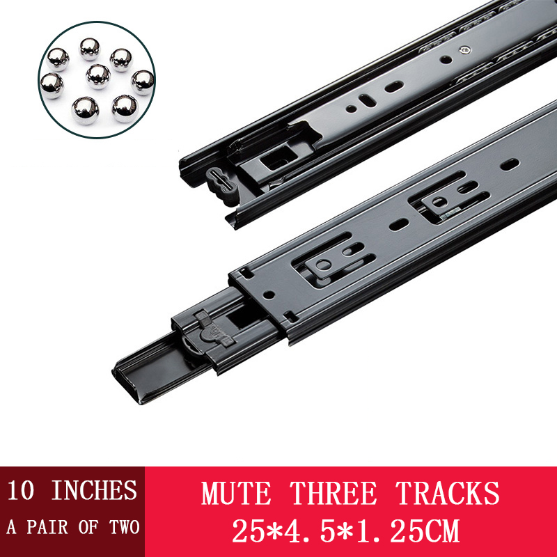 (1 pair) Drawer Slide Rail Three-section Rail Full Extension Ball ...