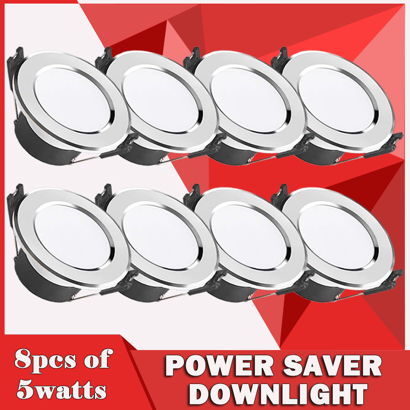 8 PIECES OF 5WATTS White SIlver TRI-COLOR Receesed Downlight pin light ...