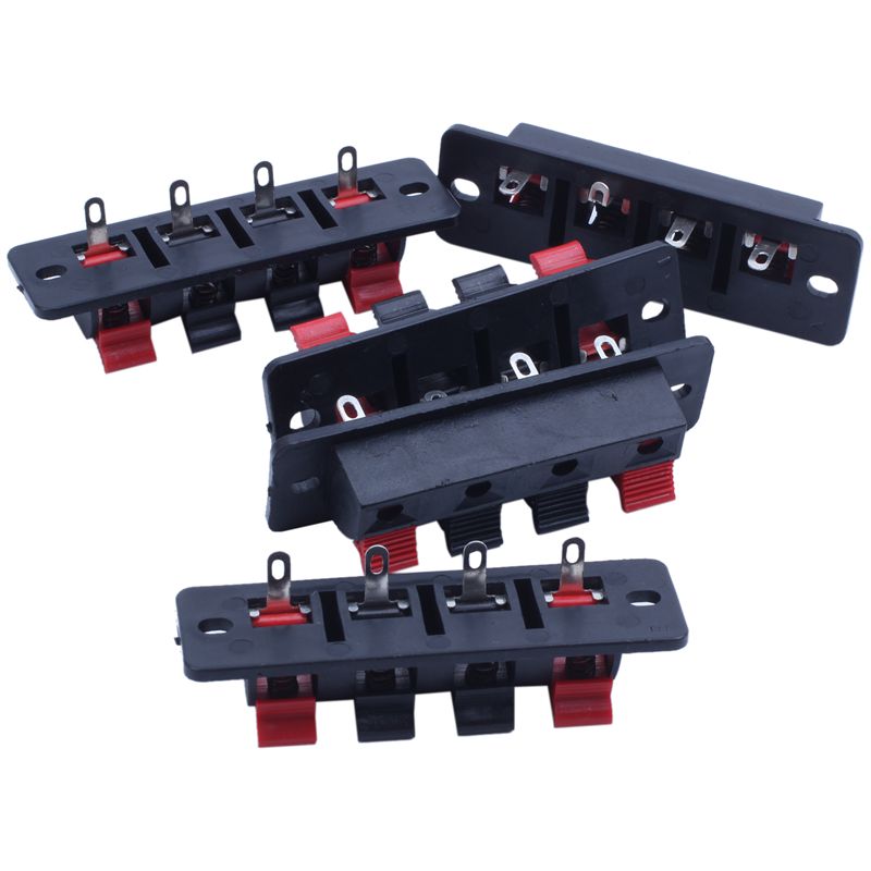 5 Pcs 4 Pins Spring Loaded Push Type Speaker Terminal Board 64x25mm ...