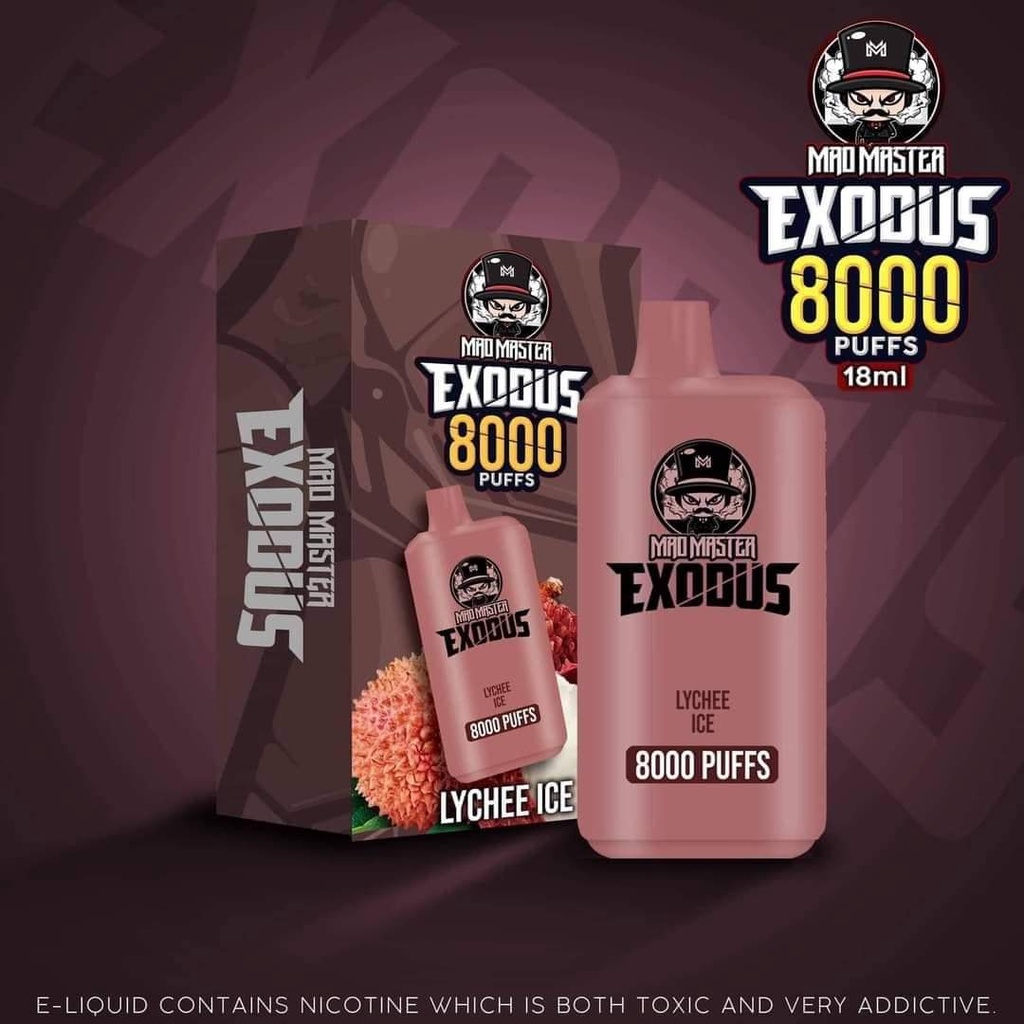 vape EXODUS 8000 Puffs Rechargeable Disposable Vape Pod 8k Dispo 5 ...
