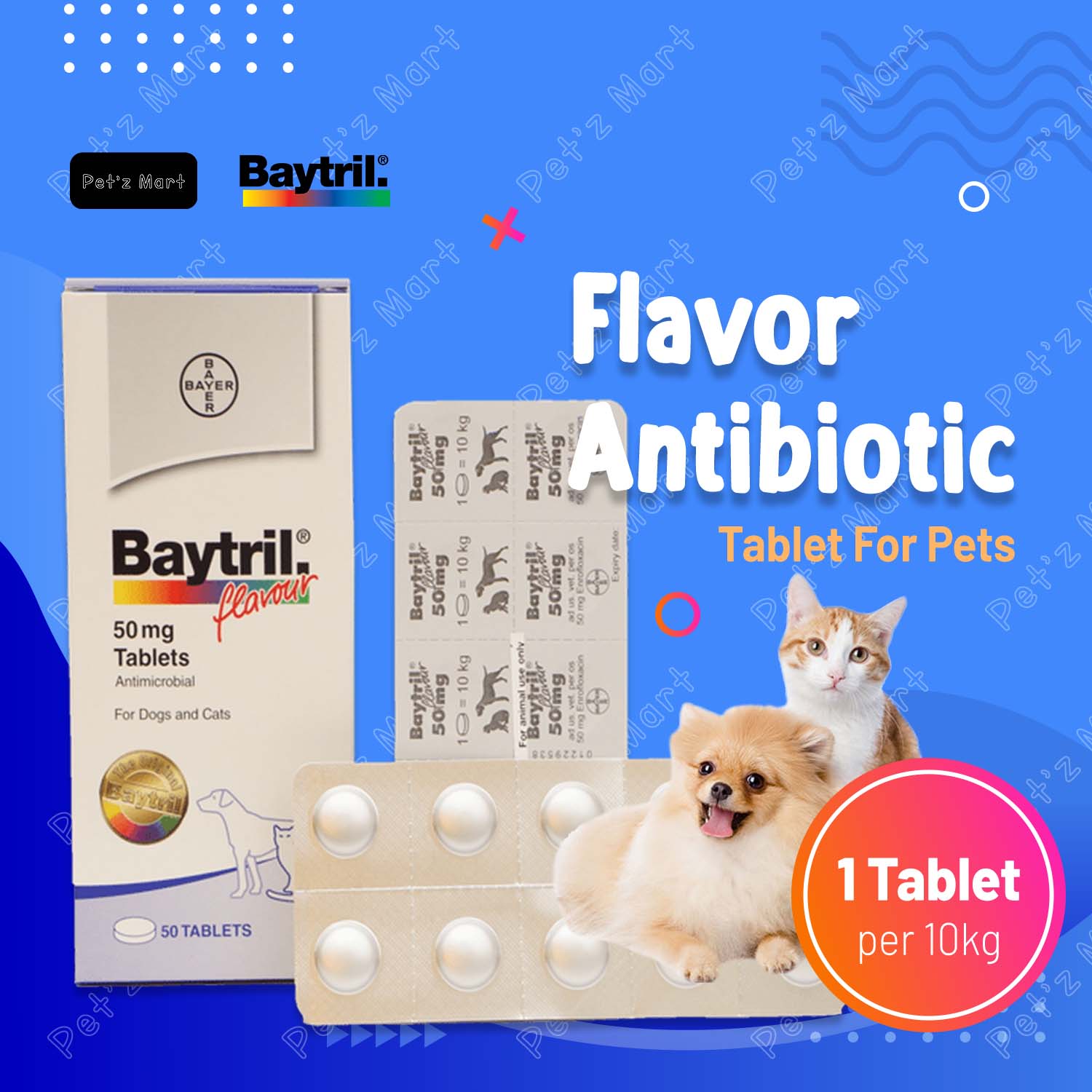 BAYTRIL 50mg Flavor Antibiotic Tablet for Pets | Lazada PH