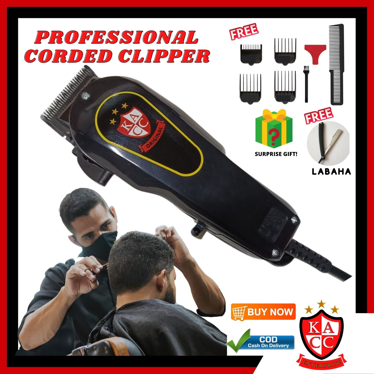 [KACC] Professional Corded Clipper | Hair Clipper Durable | Original ...