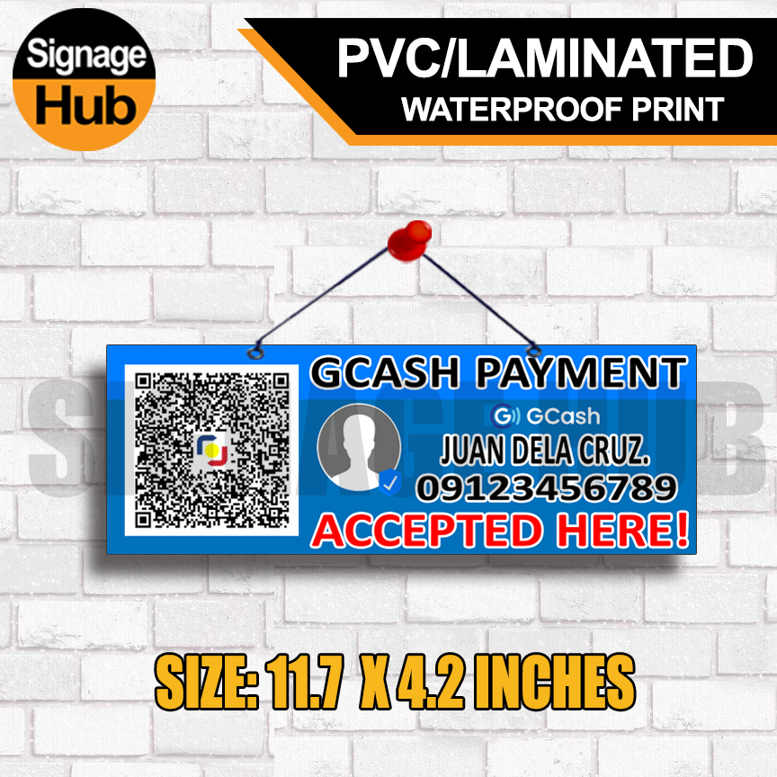 GCASH CASH IN CASH OUT or GCASH PAYMENT Half Signages | Scan to Pay QR ...