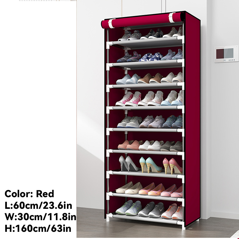 Plardin 9-Layer Shoe Cabinet Sandals Space Saving Shoe Rack Slipper ...