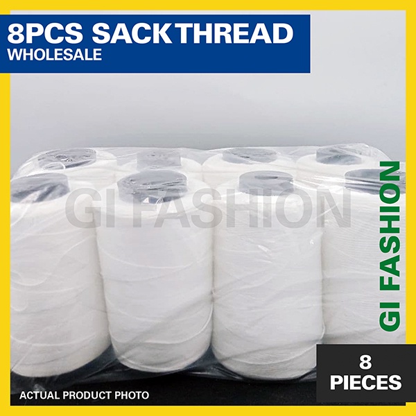 (8 PIECES) Sack Thread or Bag Closer white sinulid sewing thread ...