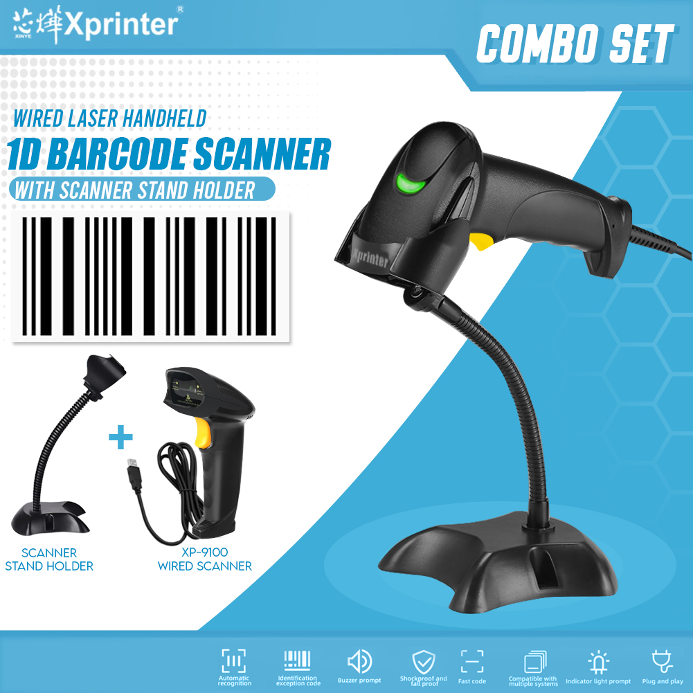 Xprinter XP-9100 1D Laser Handheld Barcode Scanner Wired / 2.4G ...